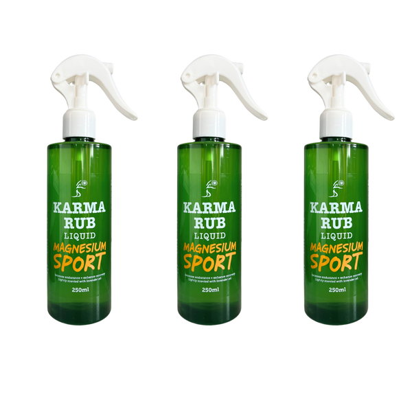 Magnesium Sports Spray Trio 250ml - Karma Rub Liquid Magnesium
